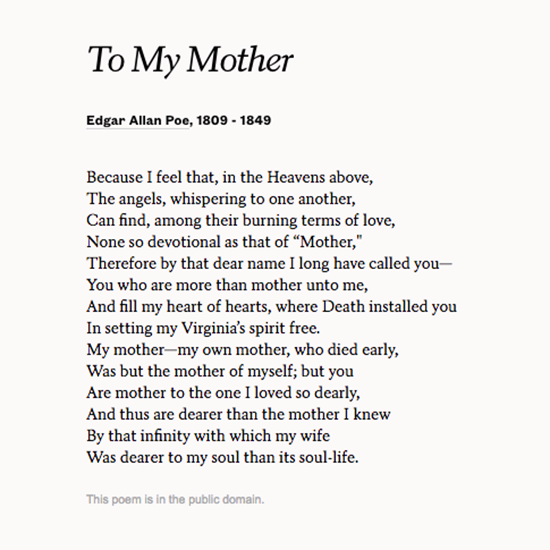 “To My Mother” By Edgar Allan Poe Review – The Book Corner Chronicles
