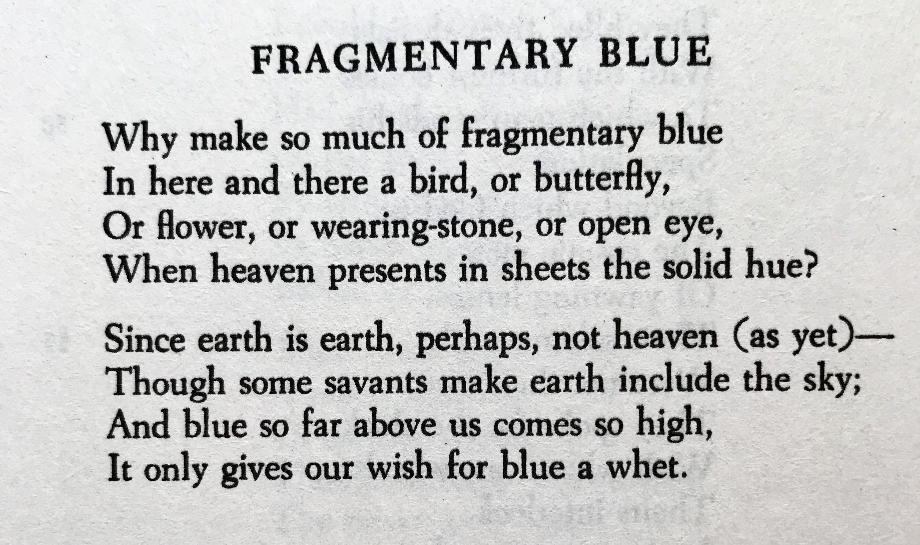 “Fragmentary blue” By Robert Frost Review – The Book Corner Chronicles