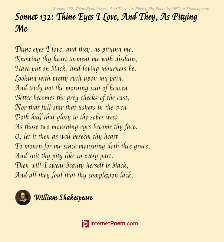 Sonnet 132 By William Shakespeare Review The Book Corner Chronicles