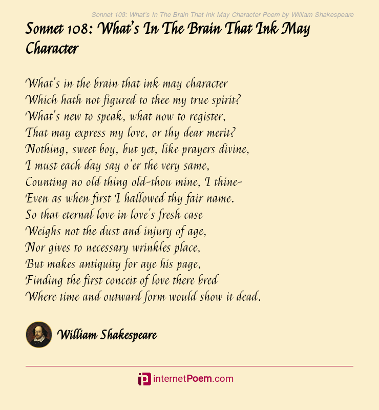 “Sonnet 108” By William Shakespeare Review – The Book Corner Chronicles