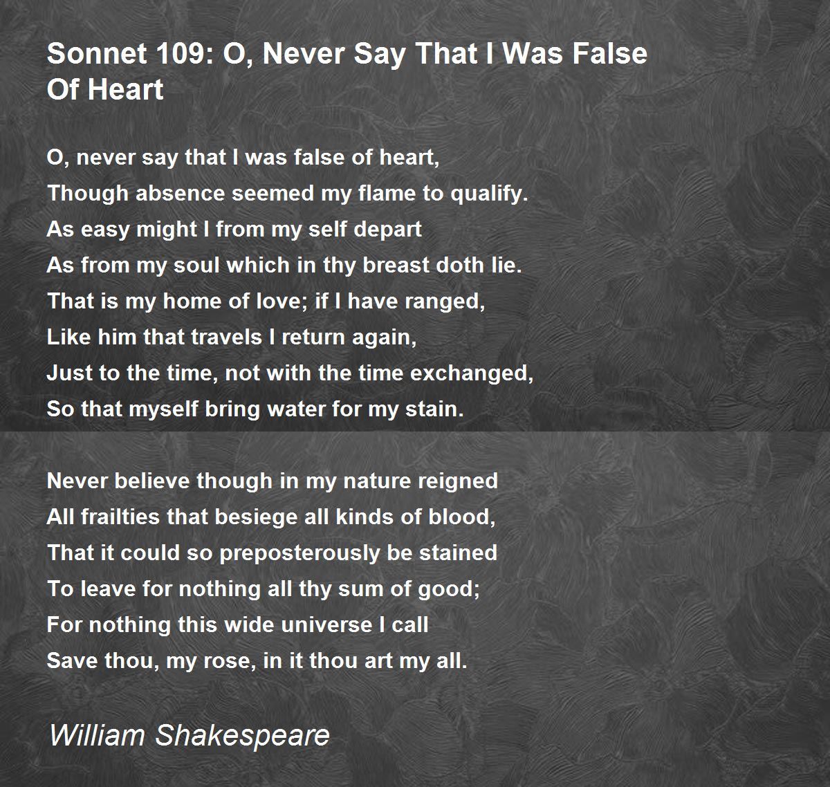 “Sonnet 109” By William Shakespeare Review – The Book Corner Chronicles