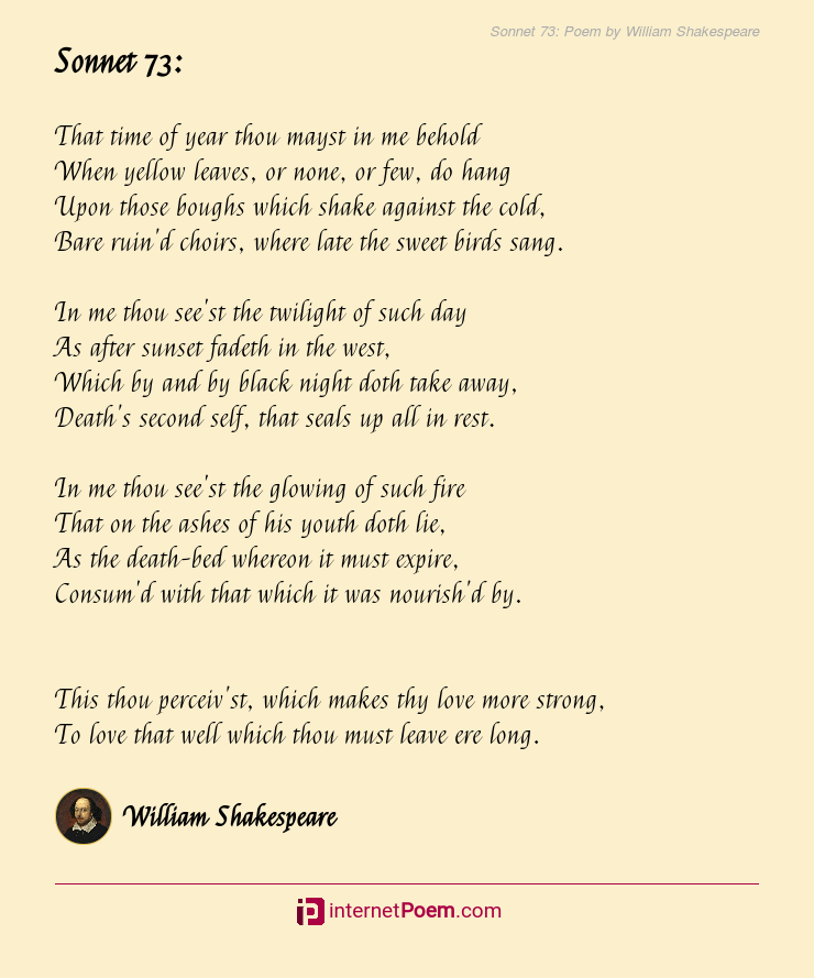 “Sonnet 73” By William Shakespeare Review – The Book Corner Chronicles